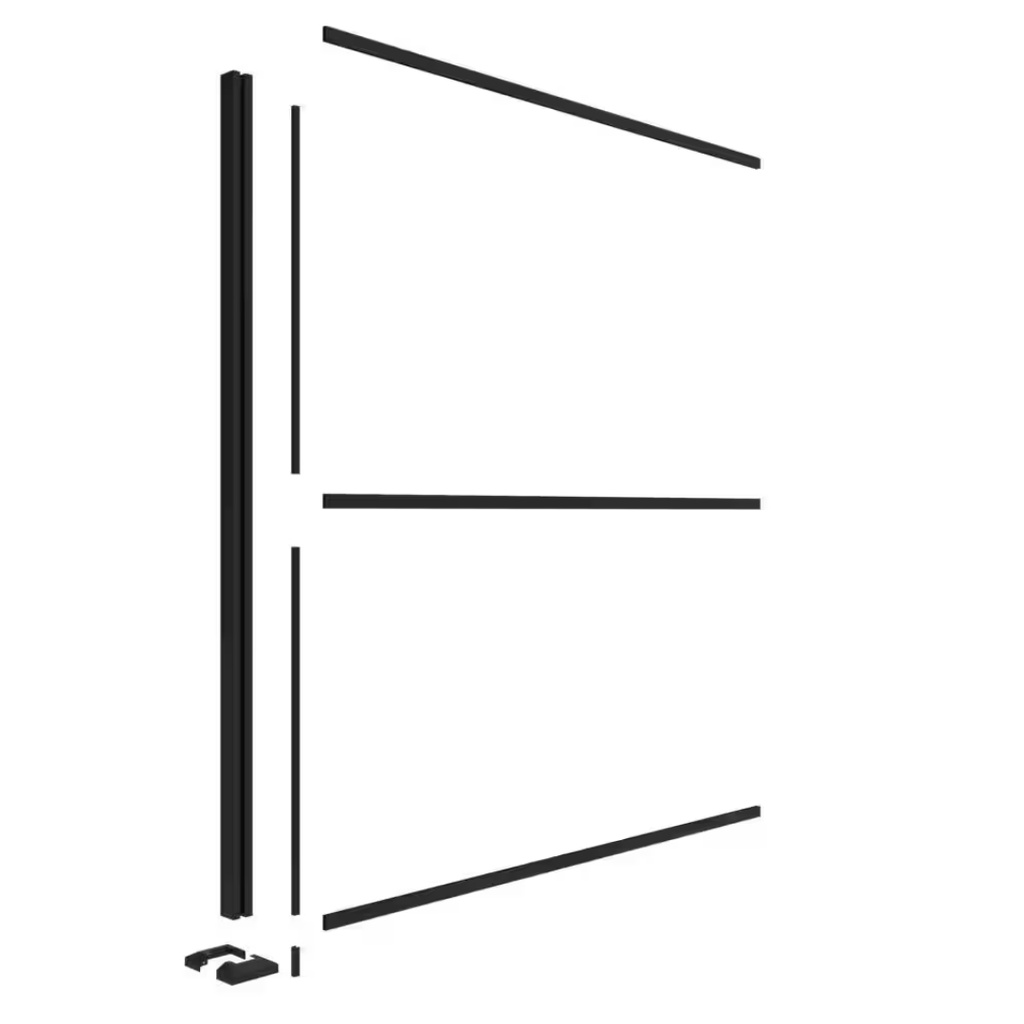 3 Ft. X 6 Ft. Matte Black Aluminum Decorative Screen Panel Corner Post ...