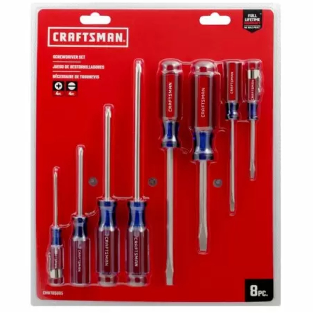 Craftsman Multi-Bit Screwdriver Set 8 in. 8 Pc | Ferreteria Maderas 3C