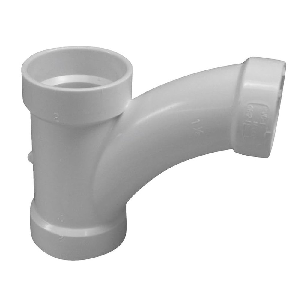 Charlotte Pipe Schedule 40 4 in. Hub X 4 in. D Hub PVC Long Turn Wye 1 ...