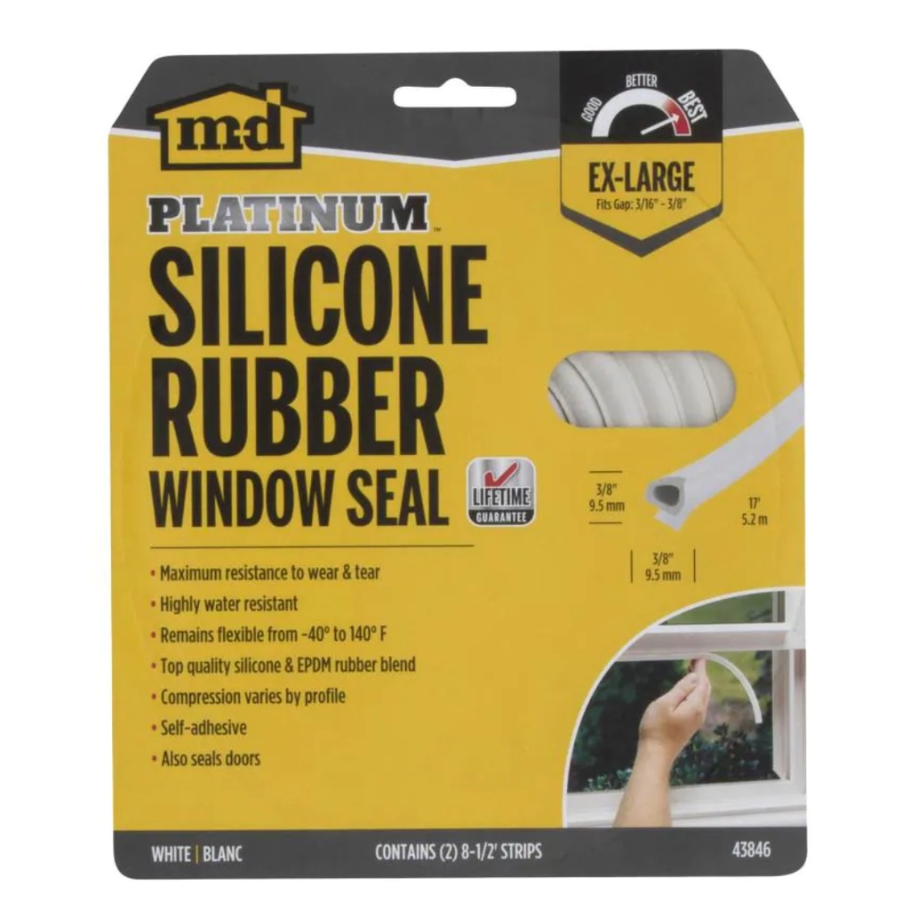 M-D Building Products PLATINUM White EPDM Rubber Foam Weatherstrip for ...