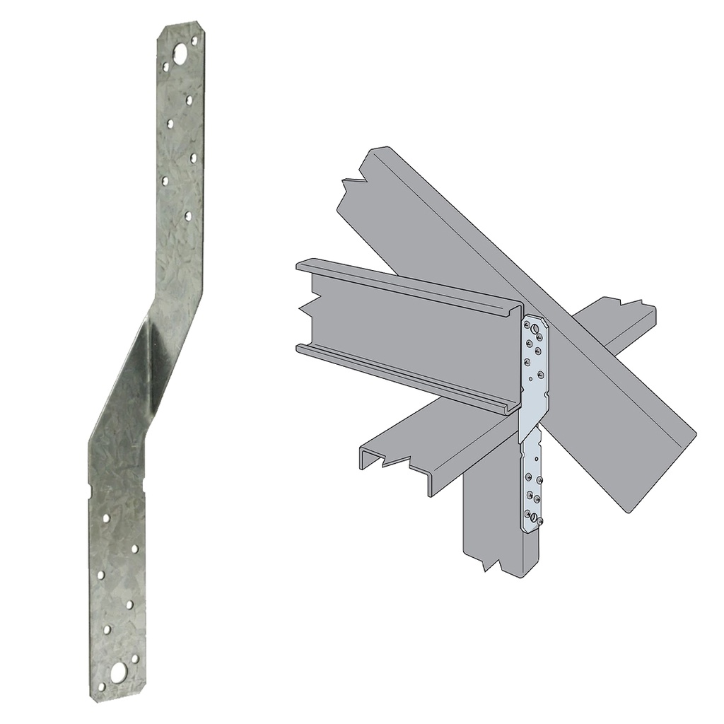 LTS 12 in. 18-Gauge Stainless-Steel Twist Strap | Ferreteria Maderas 3C