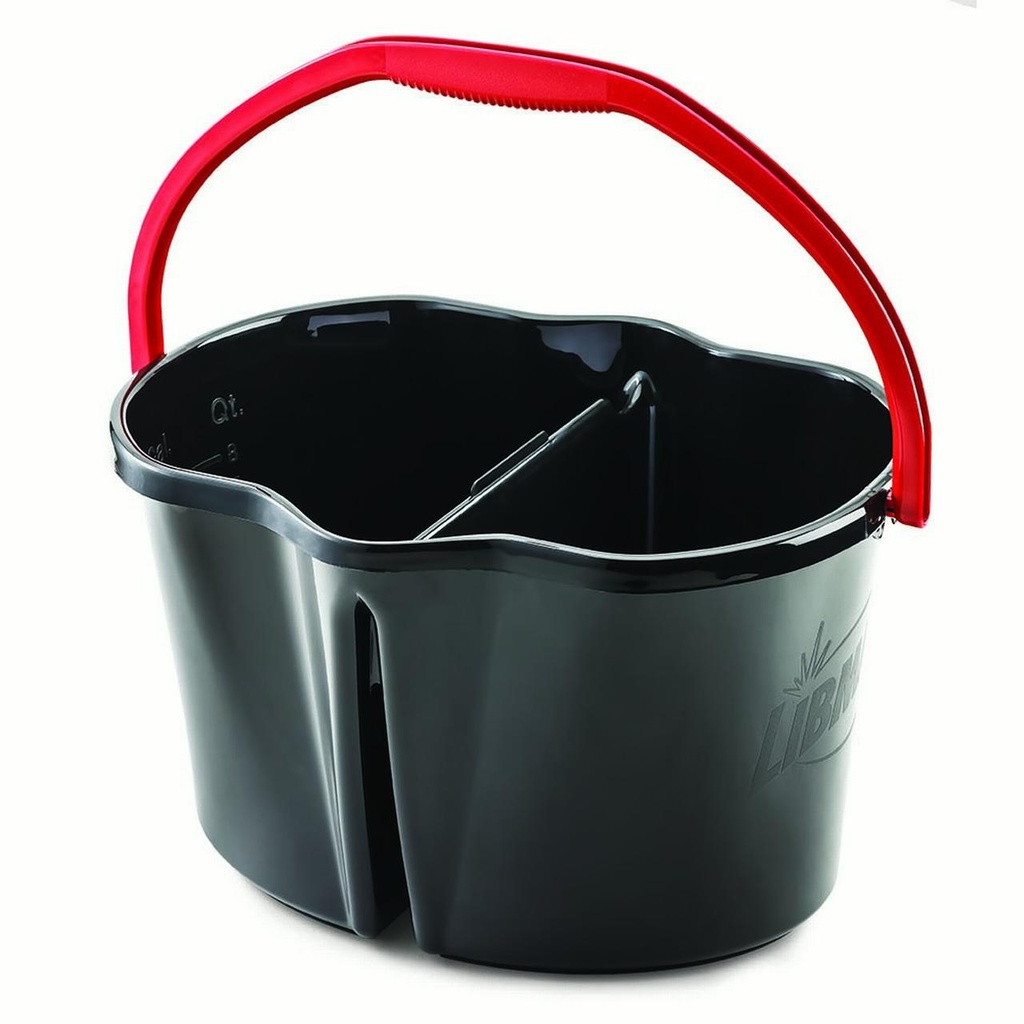 Libman Dual Compartment 4 Gal Bucket Black/Red | Ferreteria Maderas 3C