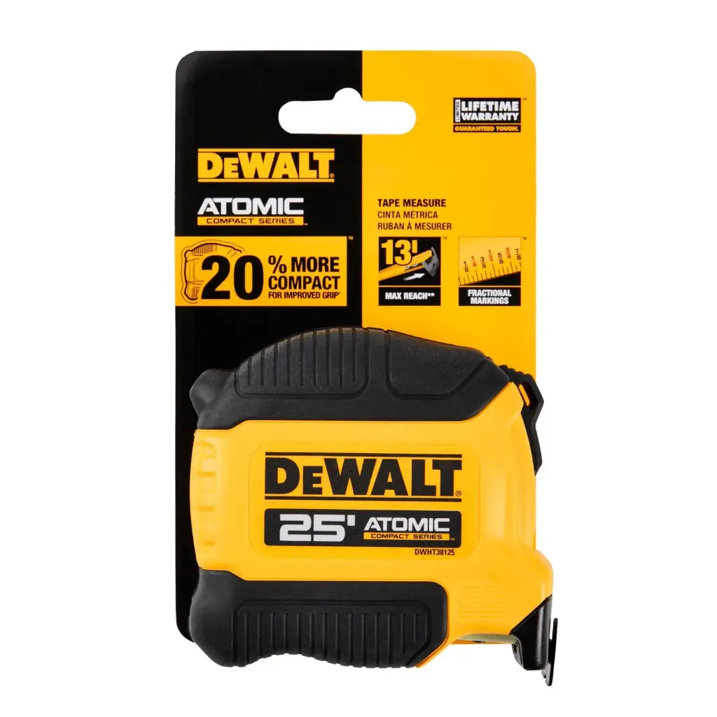 DeWalt ATOMIC 25 Ft. L X 1.125 in. W Compact Tape Measure 1 Pk ...