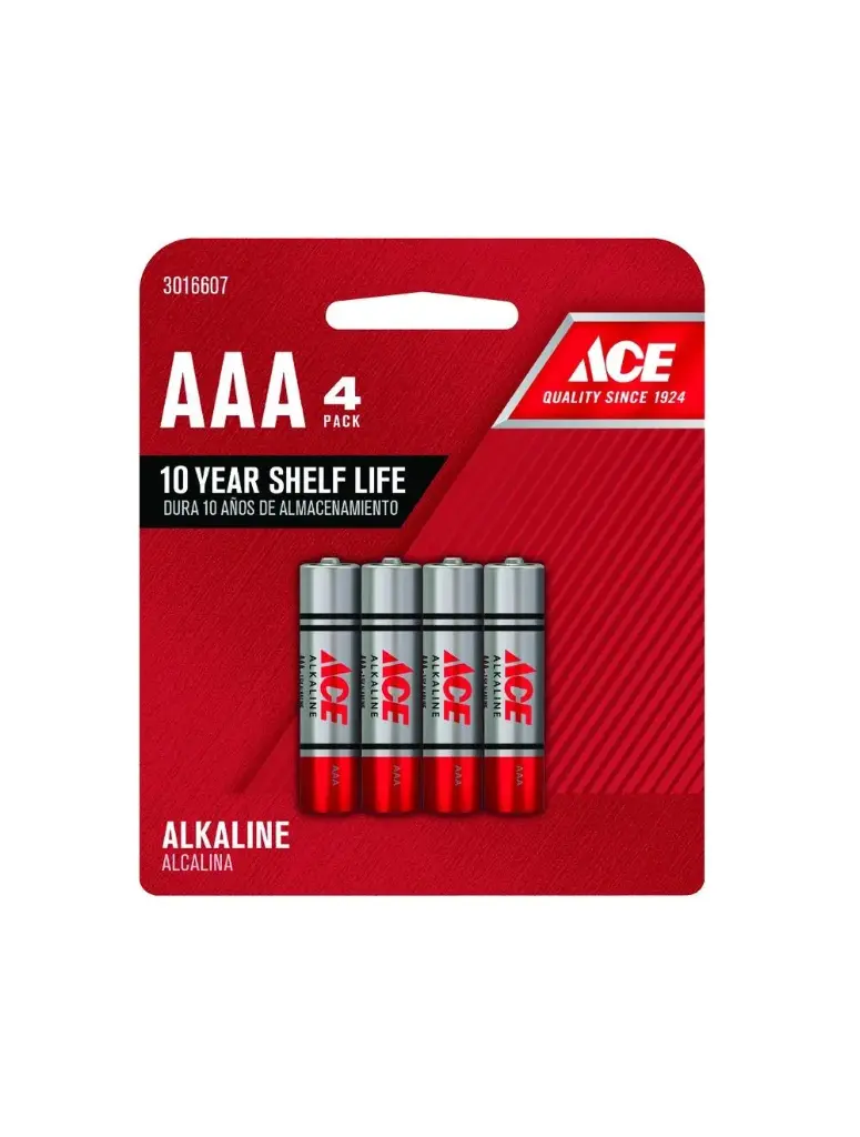 ACE BATTERIES AAA 4PACK ALKALINE | Ferreteria Maderas 3C