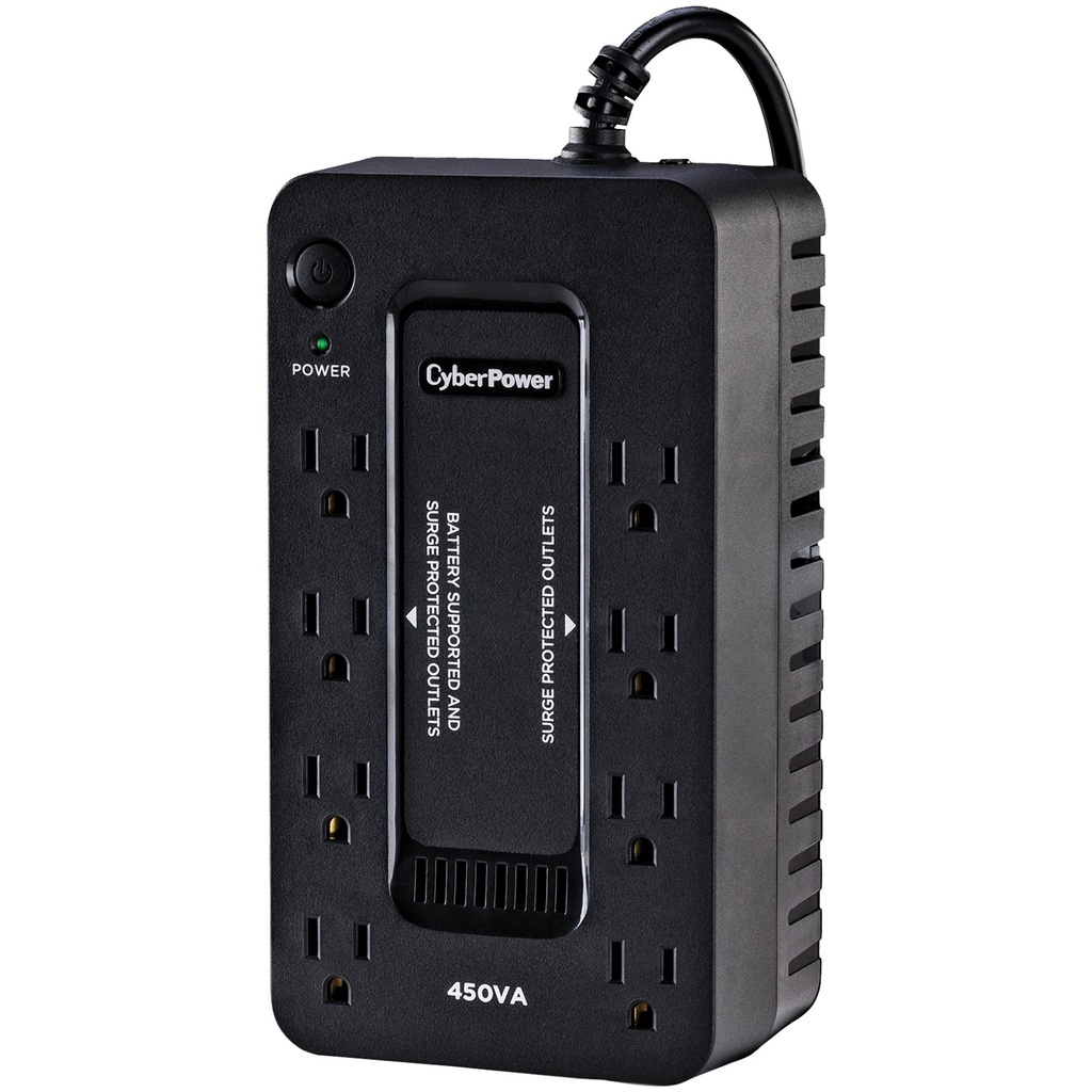 CyberPower 450VA 8 Outlet Battery Backup and Surge Protector ...
